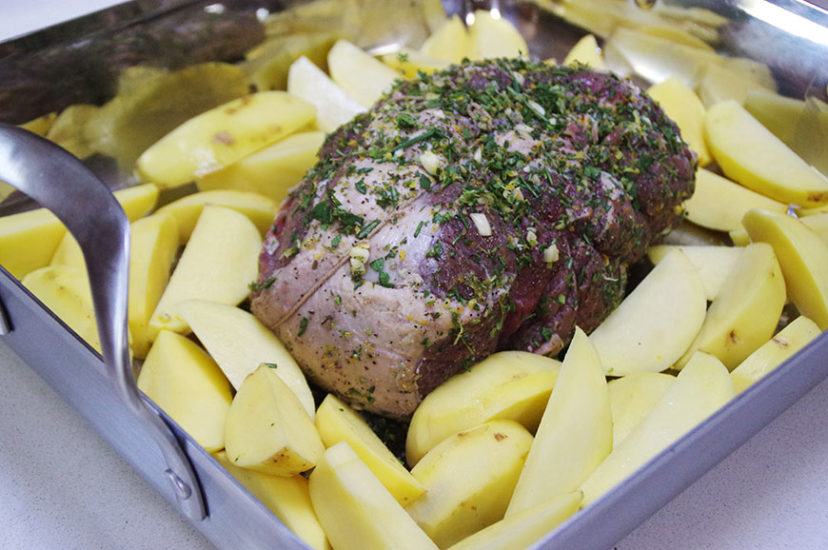 Greek Lamb with Lemon Potatoes - Melissa Mayo